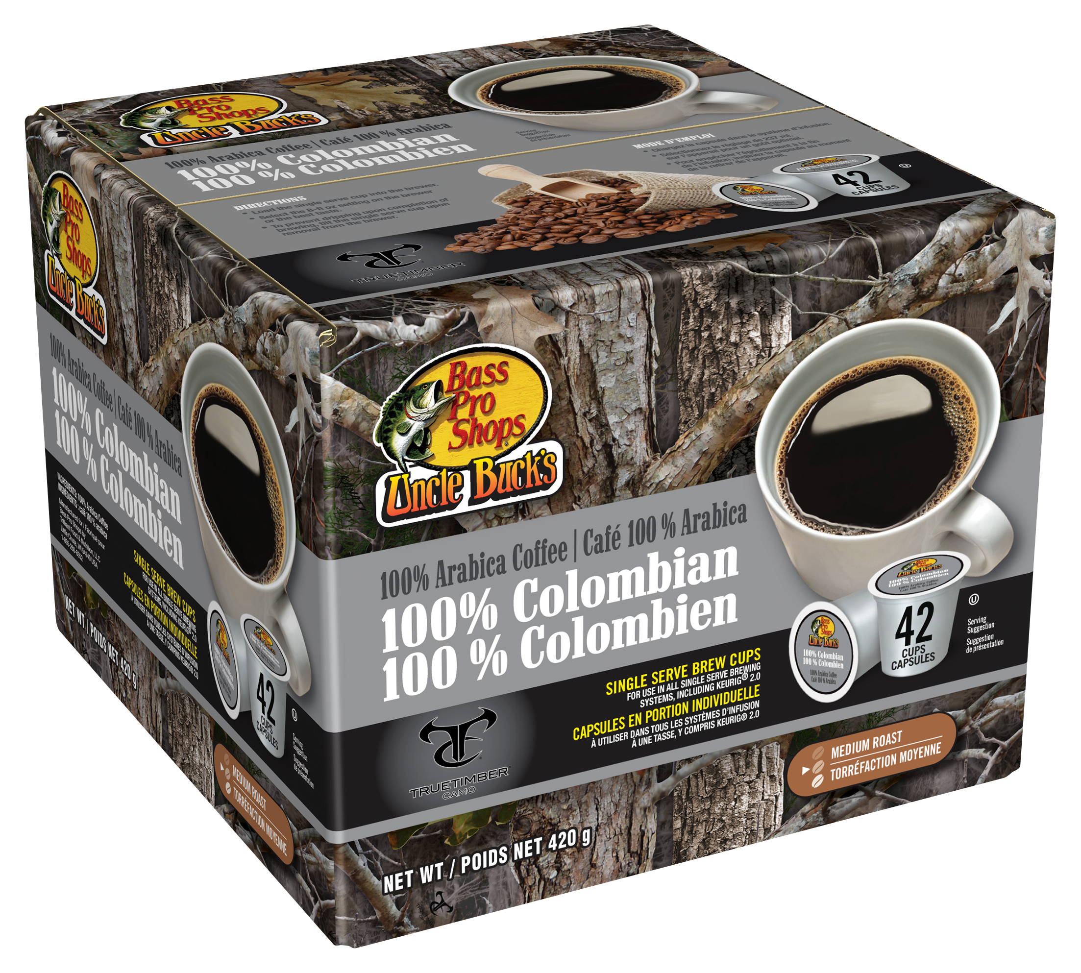 Bass Pro Shops Uncle Buck's 100% Colombian Single Serve Coffee Brew ...